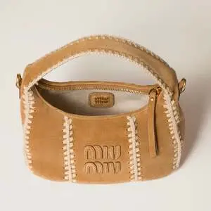 Miu Miu Wander Small Crochet Suede Bag