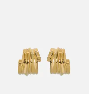 Elisabetta Franchi Logo Earrings - Golden
