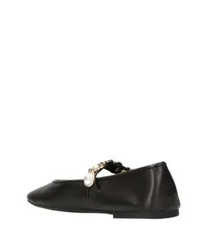 Jeffrey Campbell Leather Mary Jane Flats - Black