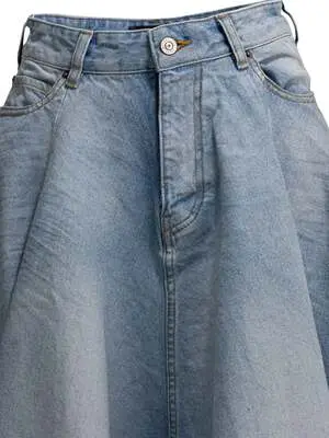 Balenciaga Godet Long Denim Skirt
