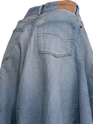 Balenciaga Godet Long Denim Skirt