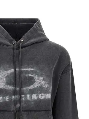 Balenciaga Washed Crayon Loop Hoodie - White/black