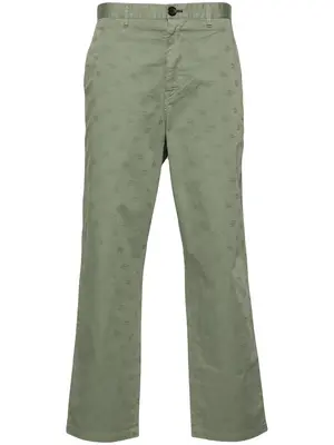 Paul Smith Monogram Jacquard Straight Trousers - Lt Greyish Green