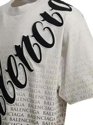 Balenciaga Big B' Crew Neck T Shirt - White