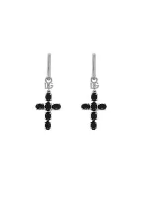 Dolce & Gabbana Crystal Cross Earrings - Gold