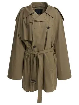 Balenciaga Short Trench Coat In Explorer - Beige