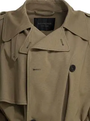 Balenciaga Short Trench Coat In Explorer - Beige
