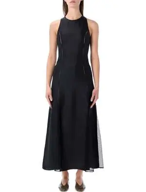 LOULOU Iraka Silk Twill Midi Dress