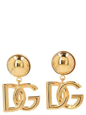 Dolce & Gabbana Logo Dangle Earrings - Gold