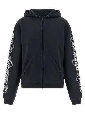 Balenciaga Cursive Zip Up Hoodie