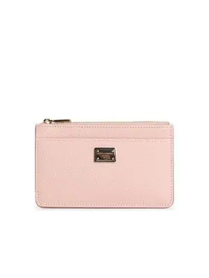 Dolce & Gabbana Dauphine' Calf Lear Card Holder - Pink