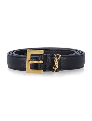 Saint Laurent Leather Belt - Black
