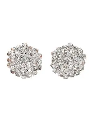 SELF-PORTRAIT Crystal Flower Stud Earrings - Silver