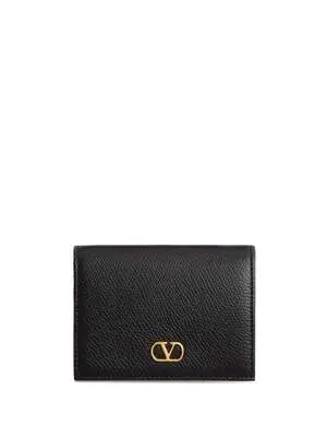 Valentino Garavani V Logo Signature Leather Wallet - Black