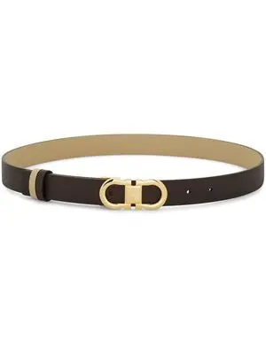 FERRAGAMO Gancini Leather Belt - Brown