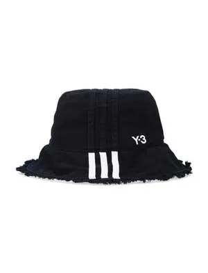Y3 Stripes Bucket Hat - Black