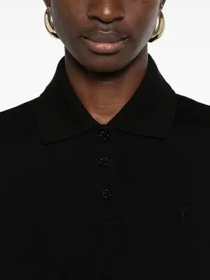 Saint Laurent Cotton Polo Dress - Black