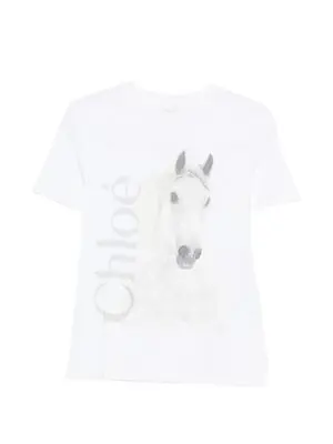 Chloé Printed Cotton T-shirt - White