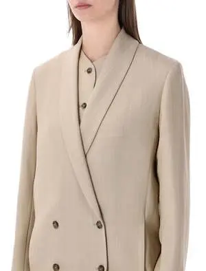 LOULOU Double Breasted Blazer - Beige