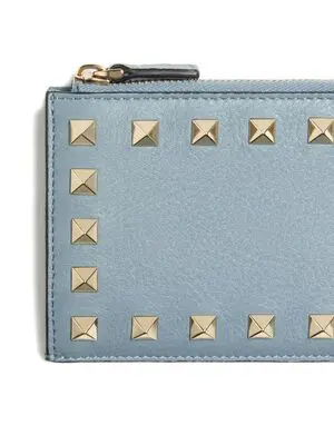 Valentino Garavani Rockstud Leather Coin Purse - Grey