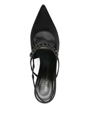 E.ARMANI EXCLUSIVE PRE Silk Satin Slingback Pumps