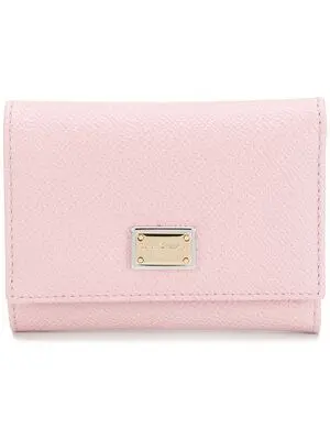 Dolce & Gabbana Leather Flap French Wallet - Pink