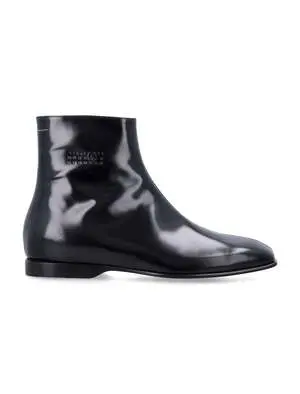 MAISON MARGIELA Abrasivato Leather Ankle Boots