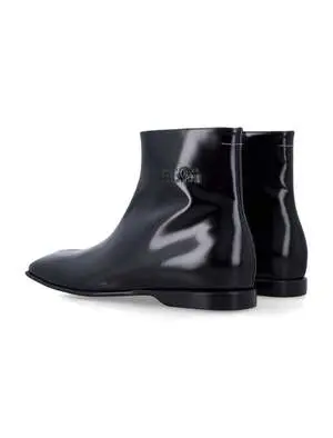 MAISON MARGIELA Abrasivato Leather Ankle Boots