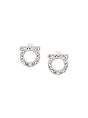 FERRAGAMO Gancini Stud Earrings - Silver