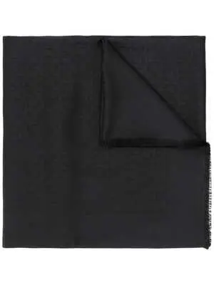 FERRAGAMO Gancini Silk And Wool Stole - Black