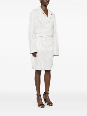 IRO PARIS Lazul Striped Cotton Dress - Beige