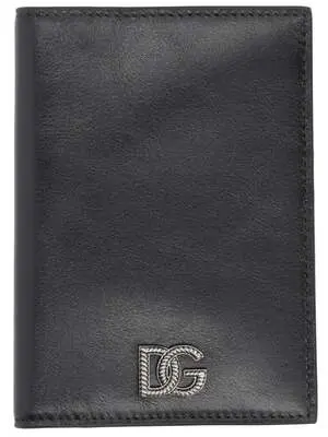 Dolce & Gabbana Leather Passport Holder - Black