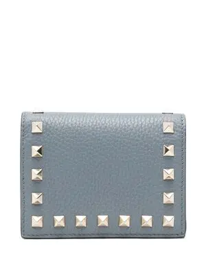 Valentino Garavani Rockstud Leather Flap Wallet - Grey