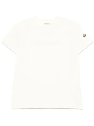 Moncler Logo Cotton T-shirt - Beige