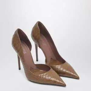 Paris Texas Vera 105 Python-effect Leather Pumps - Brown