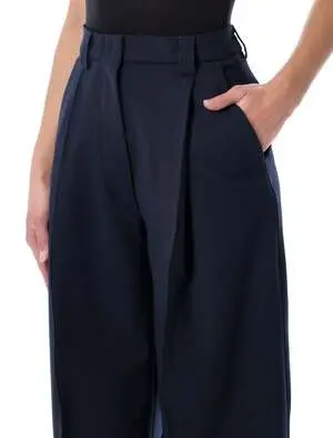 THE LATEST Wool Tapered Trousers - Blue