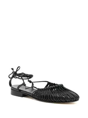 Hereu Mantera Leather Ballerinas - Black