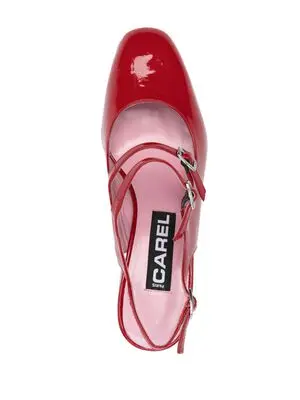 CAREL Patent Leather Banana Pumps - Red
