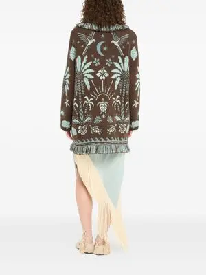 Alanui Echoes Of The Island Wool And Cotton Cardigan - Brown