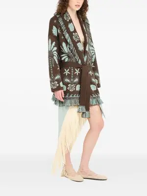 Alanui Echoes Of The Island Wool And Cotton Cardigan - Brown