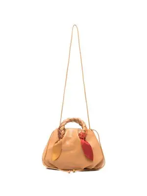 Hereu Bombon Foulard Leather Handbag - Camel