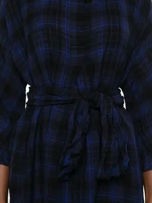 DANIELA GREGIS Tartan Wool Midi Dress