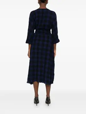DANIELA GREGIS Tartan Wool Midi Dress