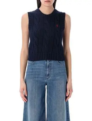 Polo Ralph Lauren Cropped Cable Knit Vest
