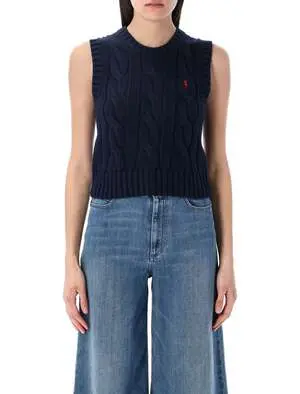 Polo Ralph Lauren Cropped Cable Knit Vest