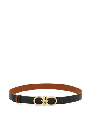 FERRAGAMO Gancini Leather Belt - Black