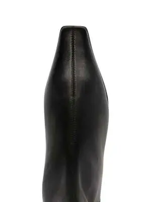 Khaite Arizona Leather Ankle Boots - Black