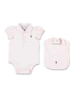 Polo Ralph Lauren Baby Boy Bodysuit And Bib Gift Set - Delicate Pink