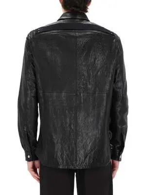 Rick Owens Leather Shirt Jacket