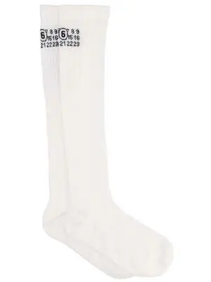 Maison Margiela Logo Socks Hosiery For Women
